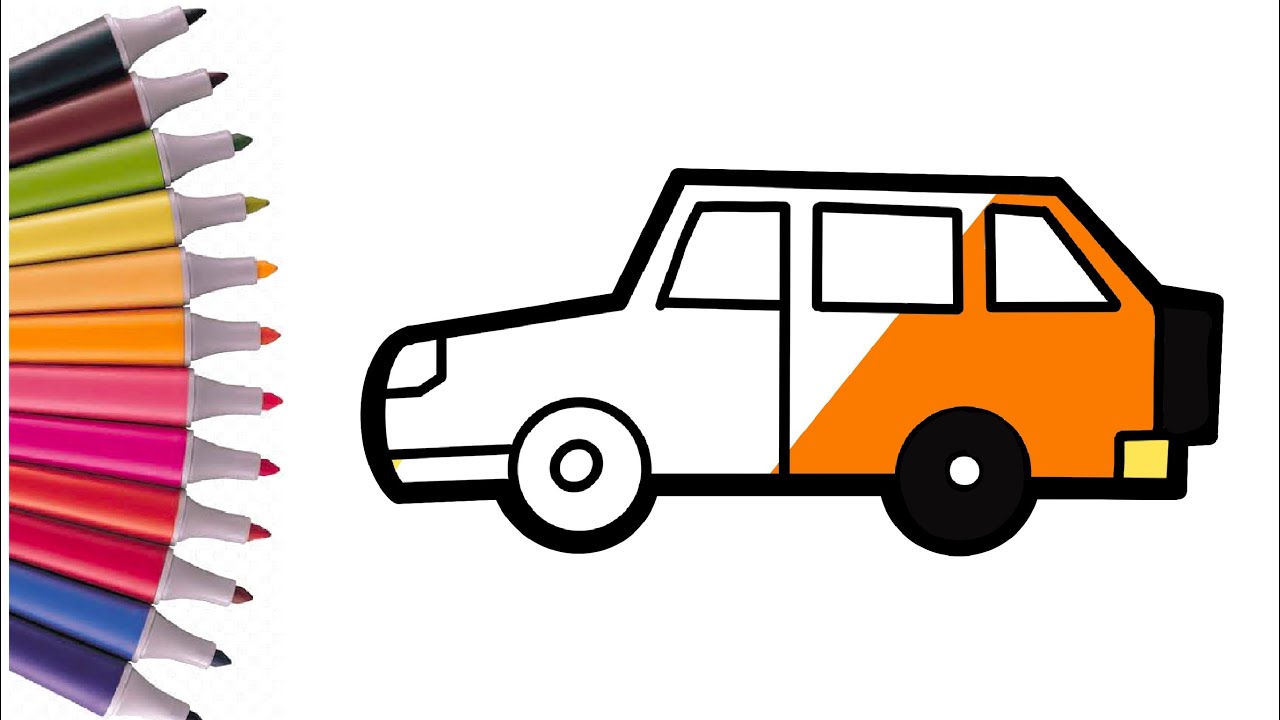Draw a simple car easy steps - YouTube