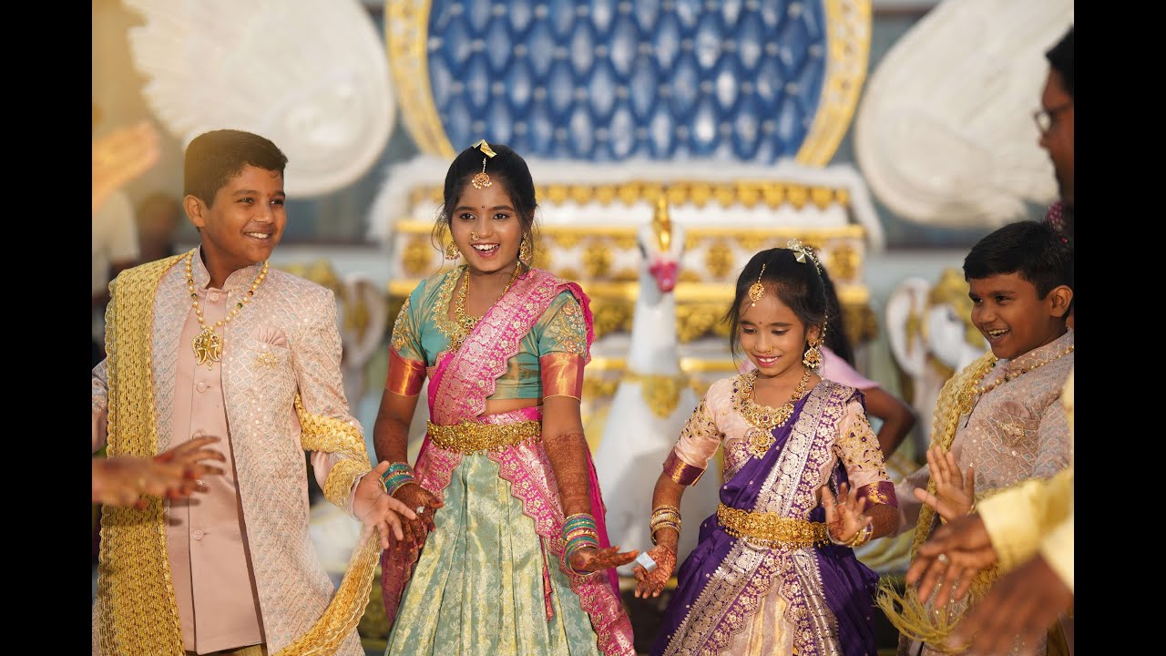 Dhoti & Half Saree Function Teaser | Vrushi & Harsha | Naini & Lucky ...