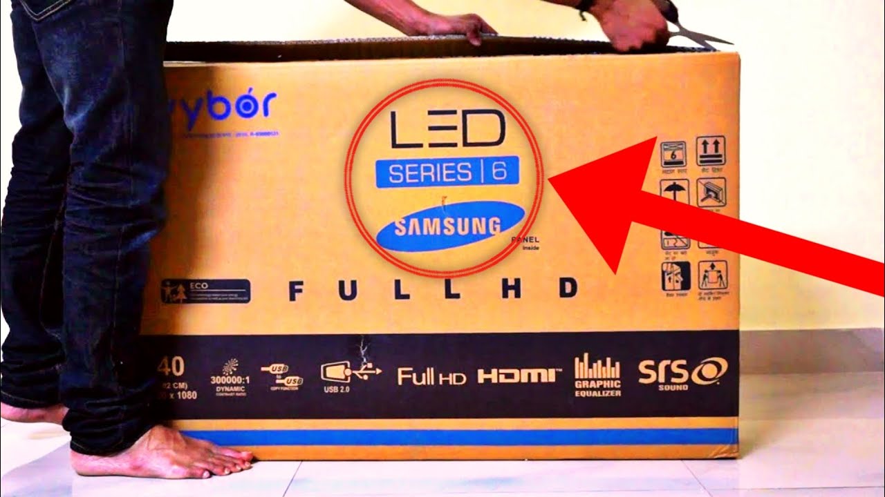 Wybor TV 40 Inch LED unboxing - YouTube