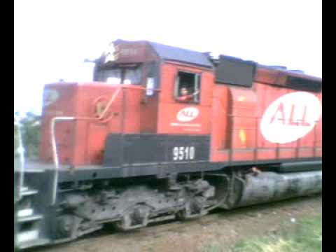 Locomotivas da ALL Jandaia do Sul SD40-T2 9510 SD40-T2 9501 SD40-2 9473 SD40-T2 9522 Vagões 00 ...