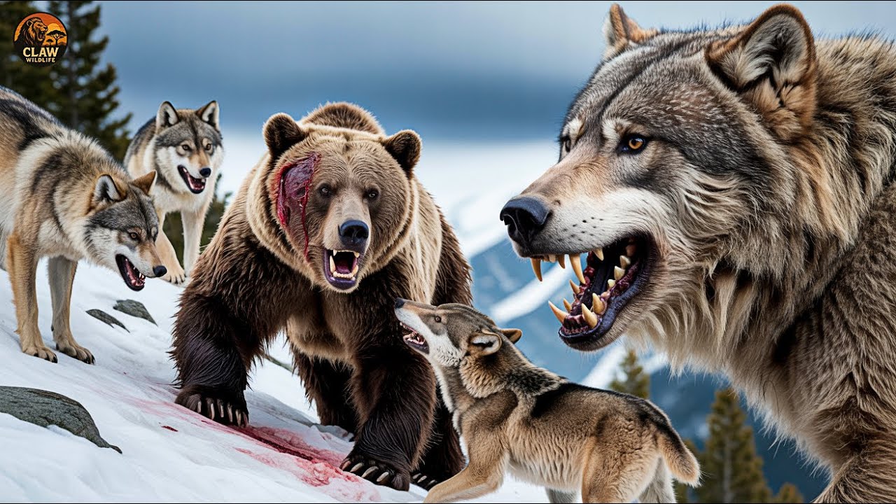 The Deadly Clash: Wolf vs Grizzly Bear | Wild Alaska | Nature Animal ...