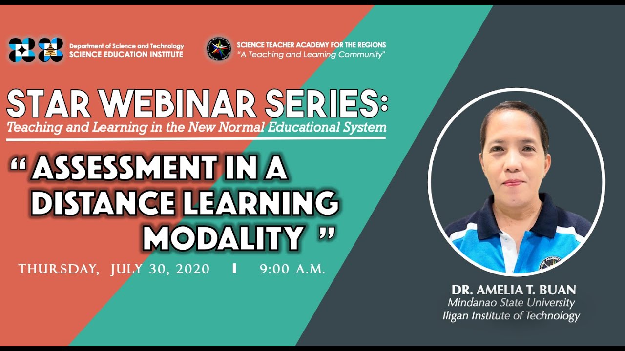 STAR Webinar Series (Assessment in a Distance Learning Modality) - YouTube