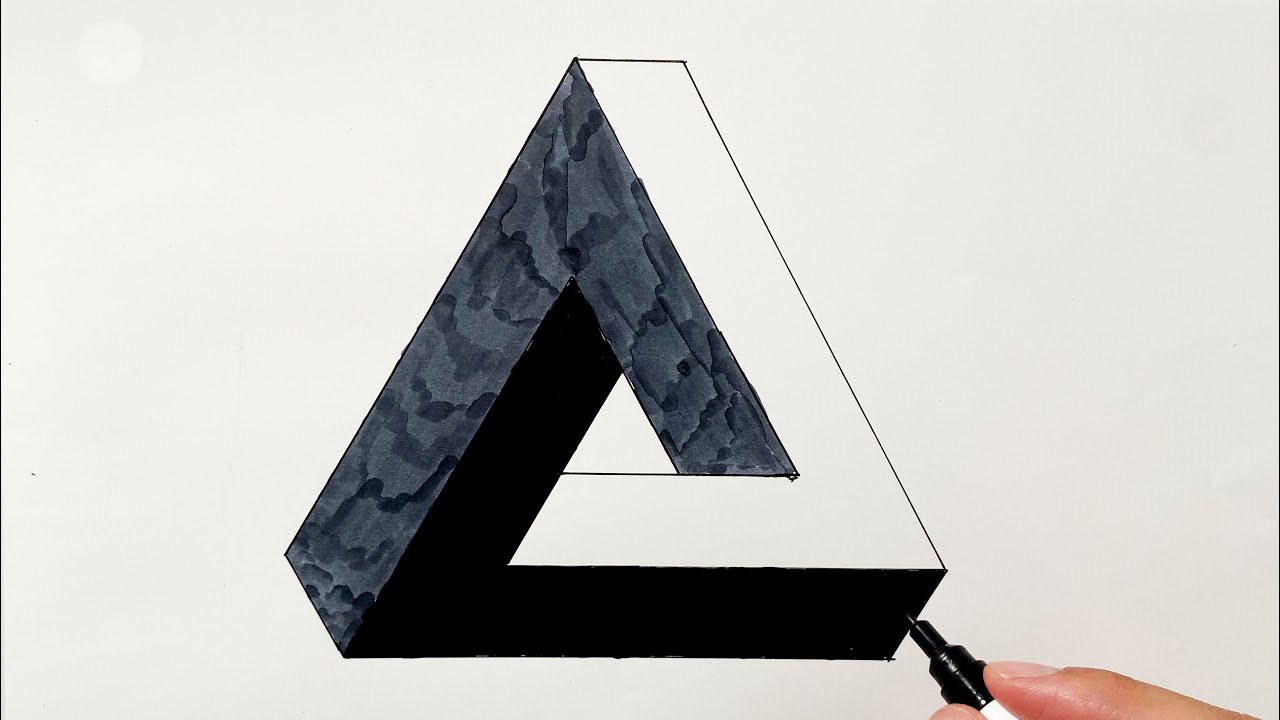 How to Draw the Impossible Triangle (Optical Illusion) - YouTube