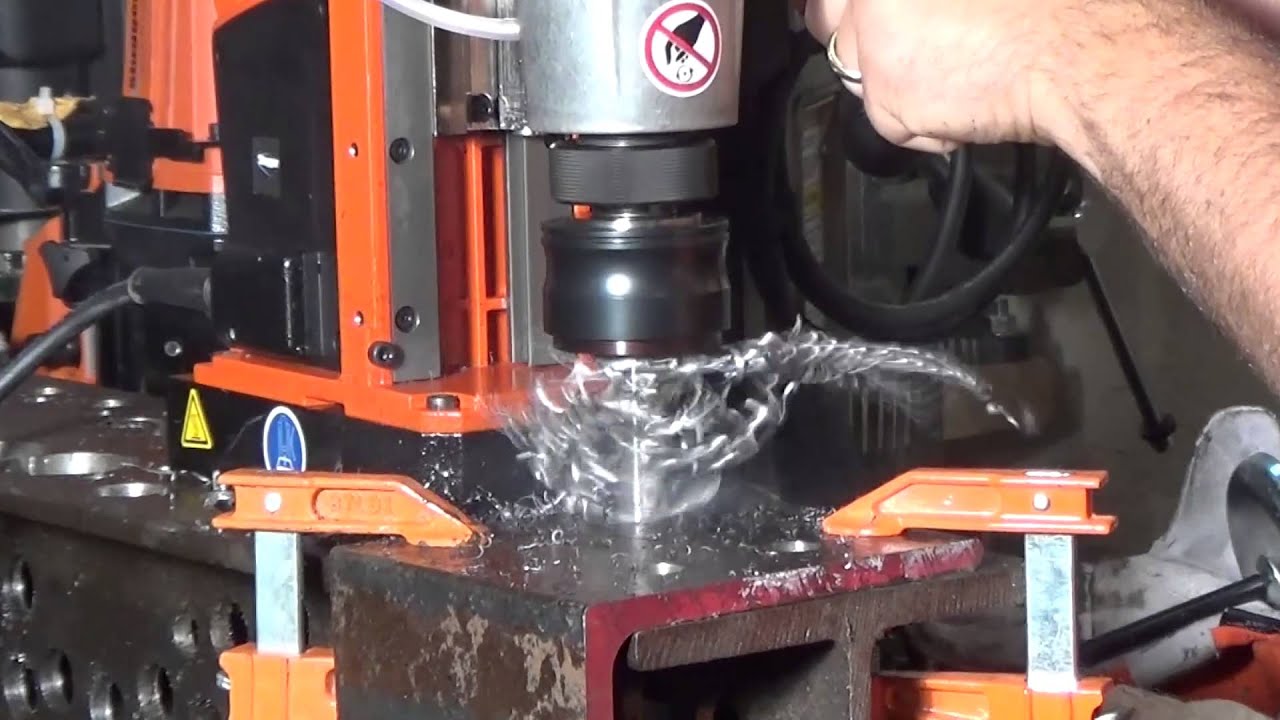 Slugger by FEIN Magnetic Base Drilling Demo - YouTube