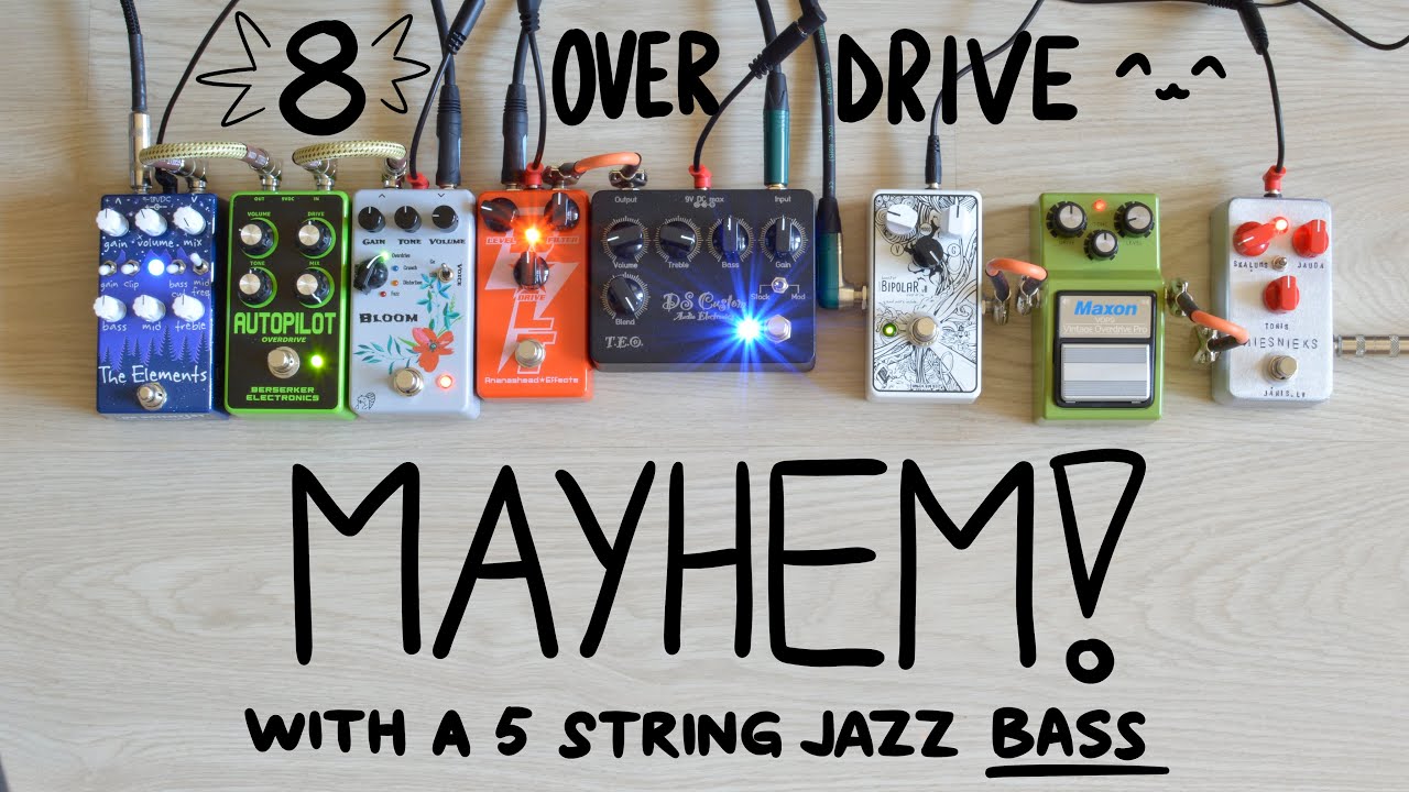 PoP Raws | How to Stack 8 Overdrives w/ 5 string Jazz Bass | Demo + Stacking Rare OD pedals ...