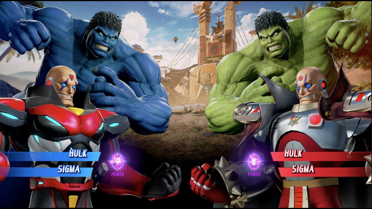 Blue Hulk and Sigma vs Hulk and Sigma - MARVEL VS. CAPCOM: INFINITE ...