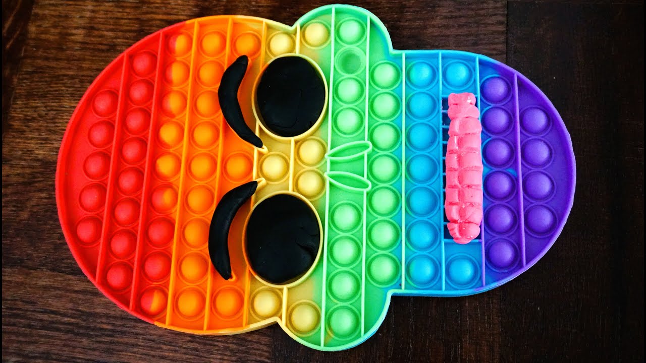 Make Face Pop it video, DIY Rainbow Face Pop it fidget training - YouTube