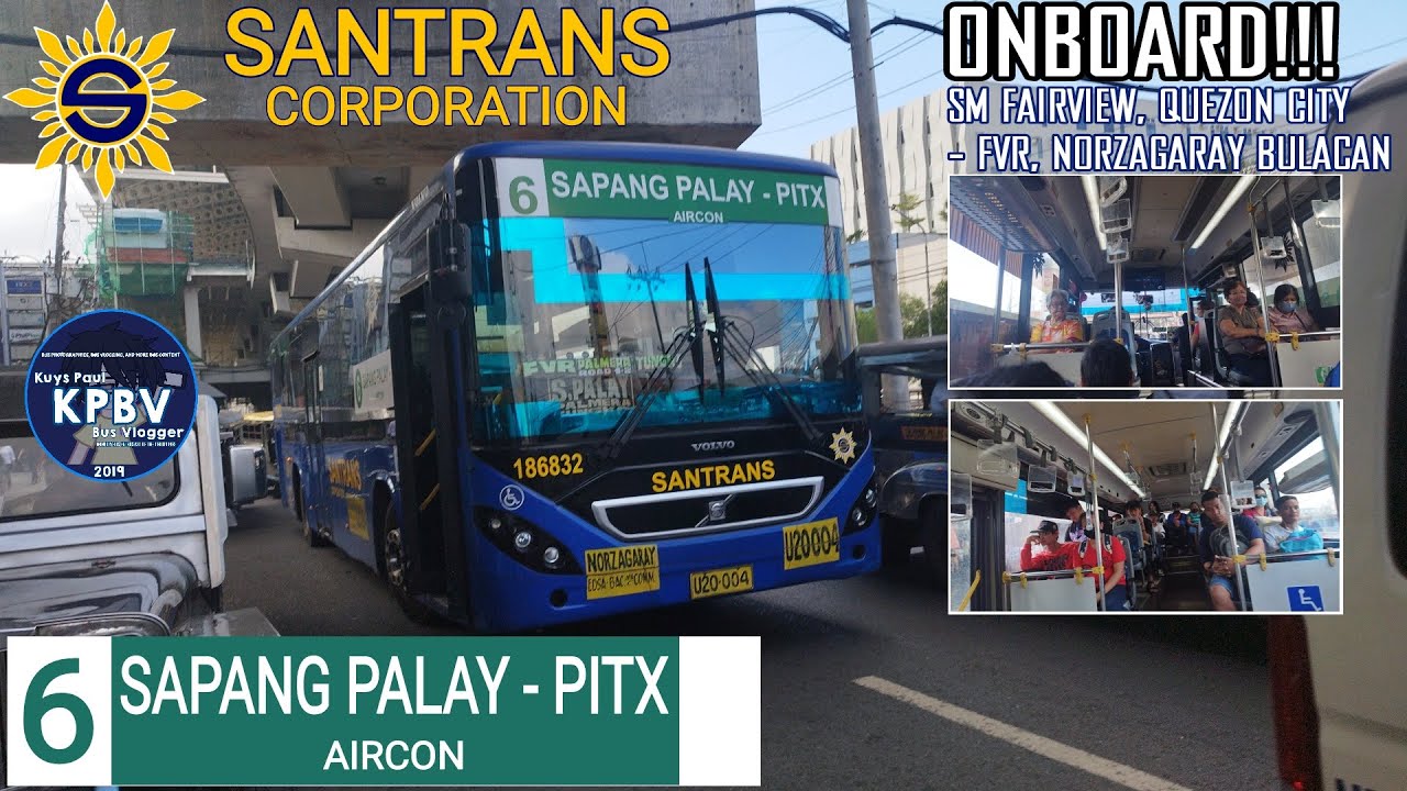 ONBOARD!! Bus Ride Santrans 186832 (Volvo B7RLE Autodelta) || SM ...