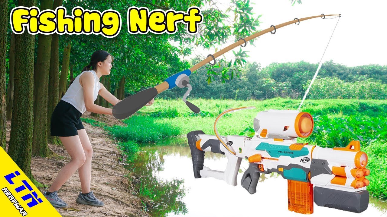 LTN Nerf War : Rita Go fishing & Delta Force T Nerf Guns Fight Criminal ...
