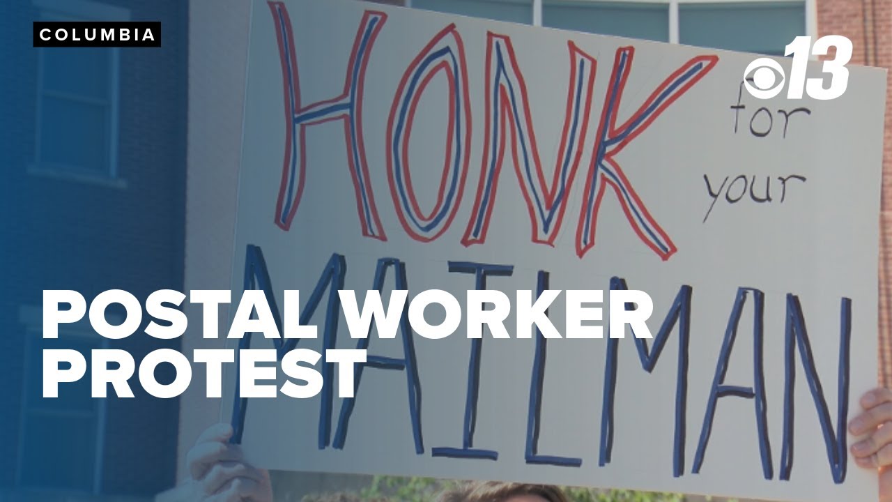 Postal Workers protest at Columbia City Hall - YouTube