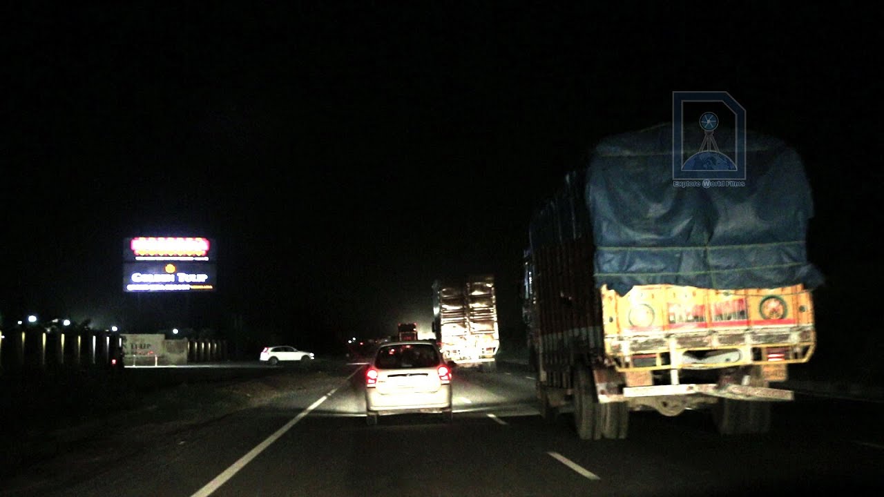 Driving On the Highway at Night, India - YouTube