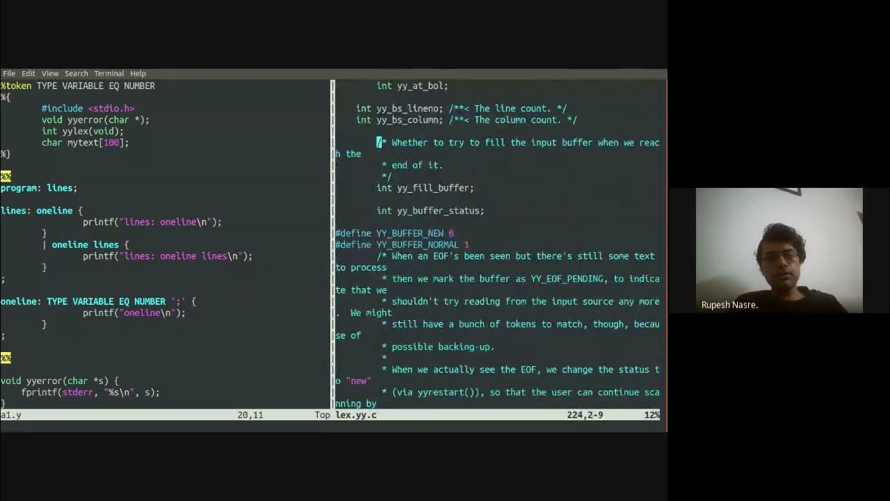 CS3300 Compiler Design | Lec 07 | flex tool– part 2 - YouTube