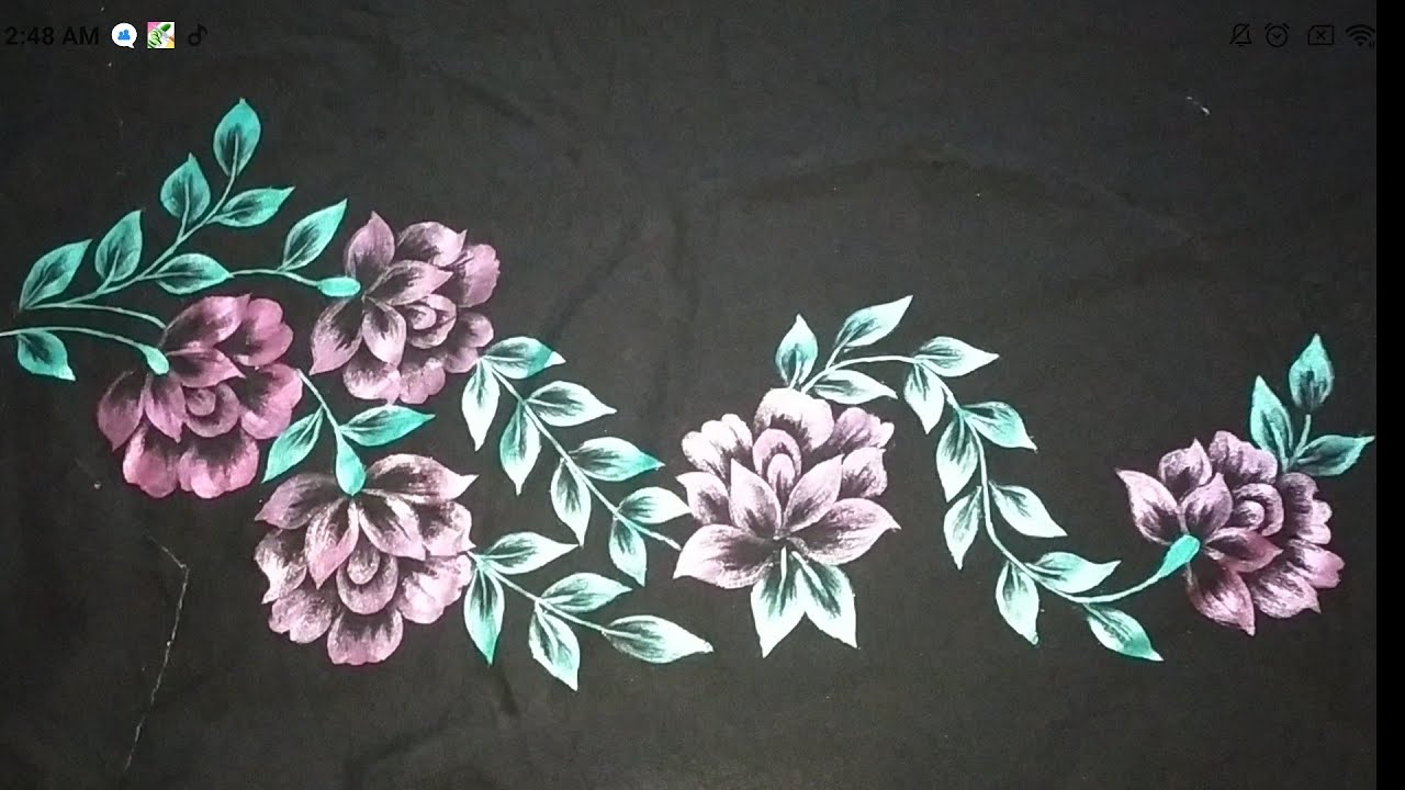 Painting design kurti tutorial. Kurti par painting. - YouTube