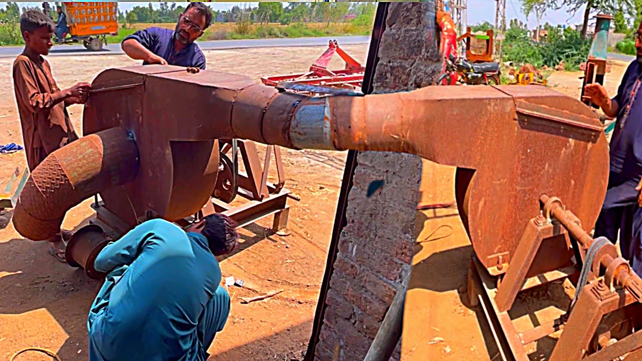 Chaff loading blower repair .The air intake hose of this blower was ...