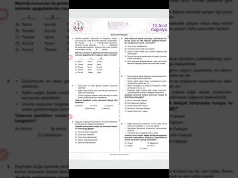 10. Sınıf MEB kazanım testi 18 ( Ekonomik Faliyetler)