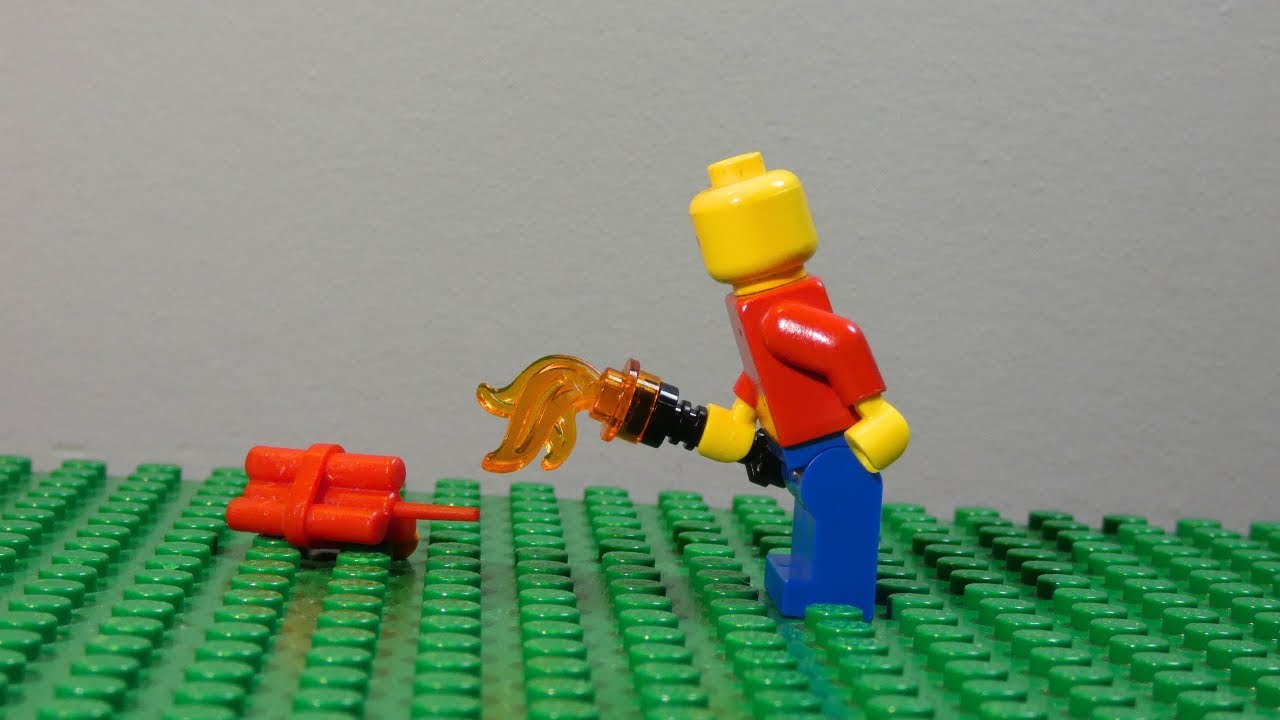 LEGO Man Explodes TNT - YouTube