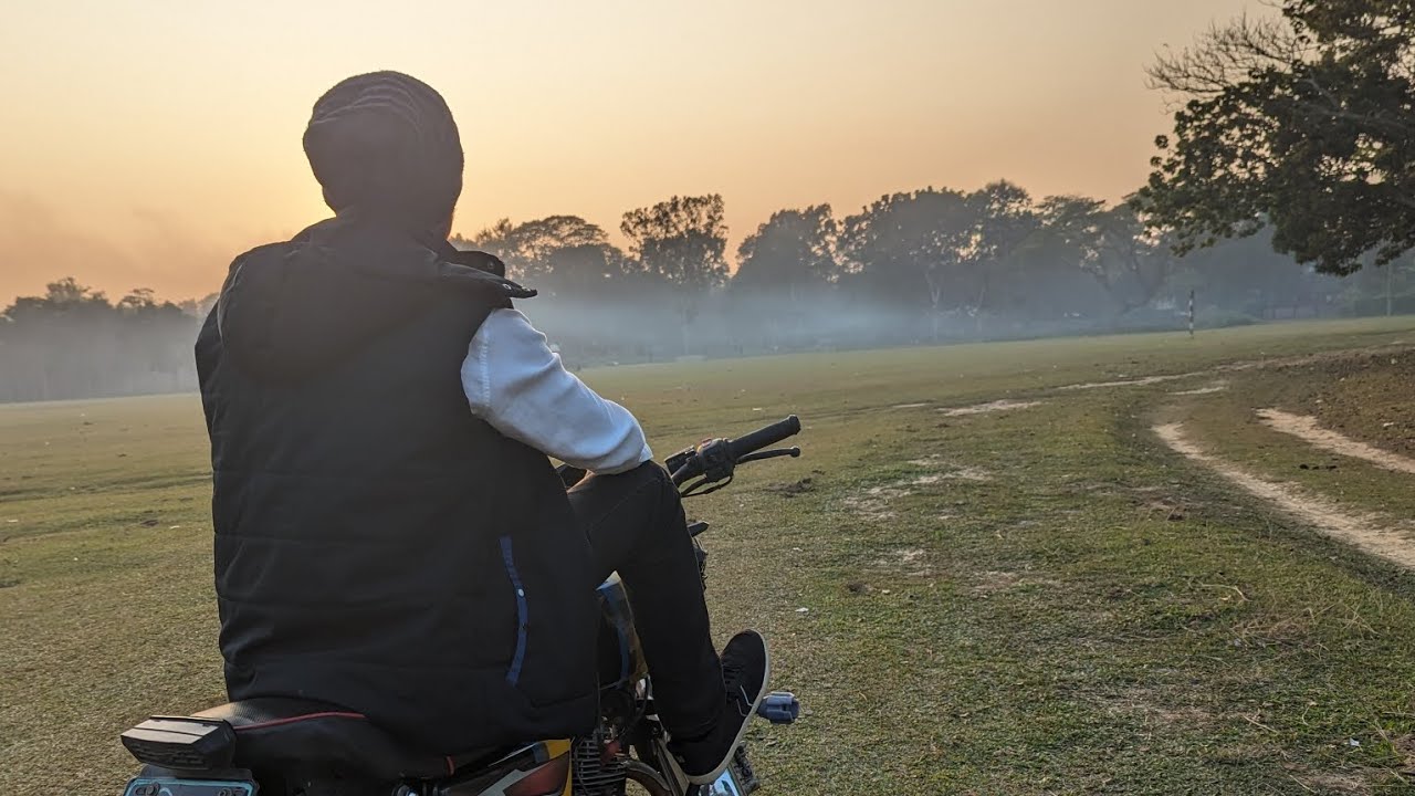 Bike riding on tea garden road in winter afternoon... - YouTube