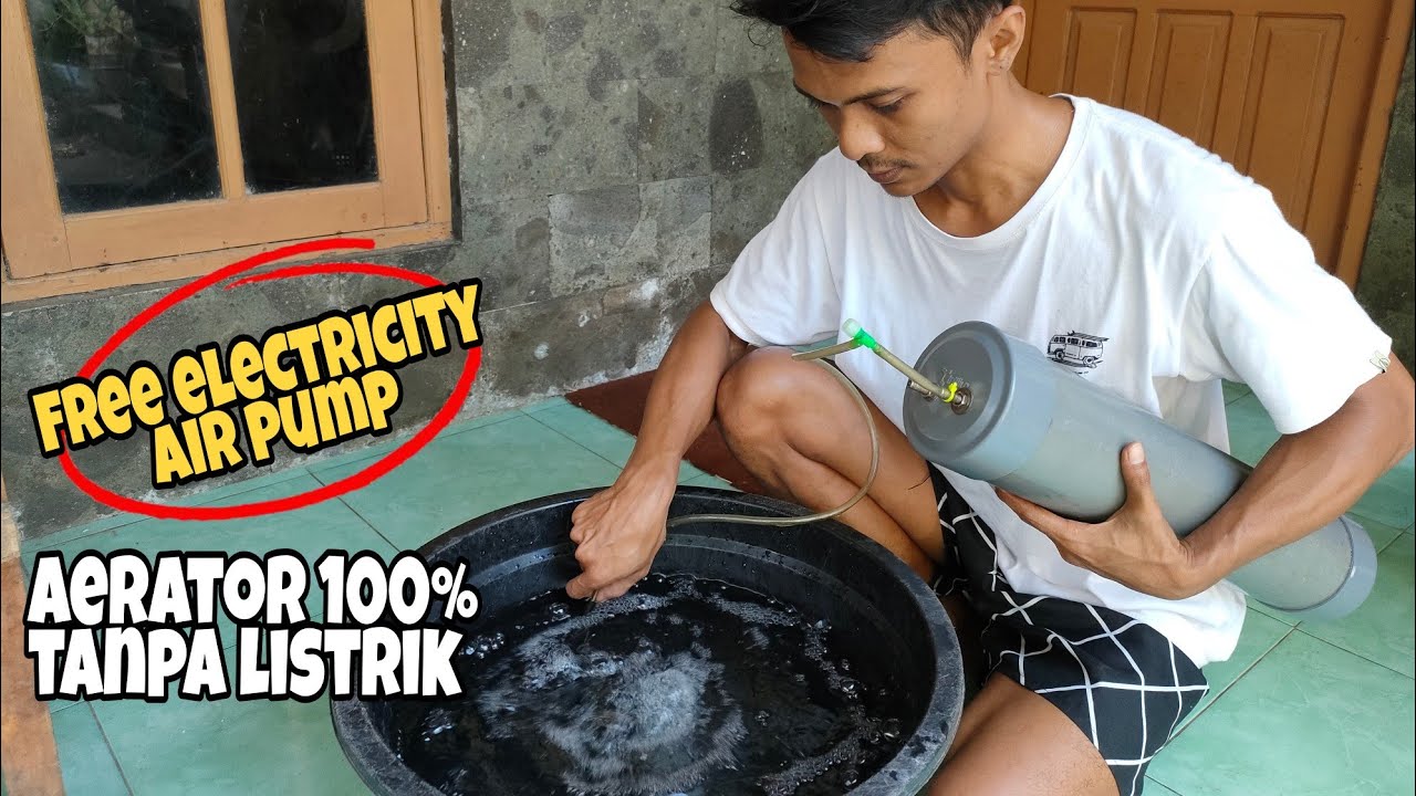Membuat pompa udara tanpa listrik untuk kolam koi | aerator DIY - YouTube