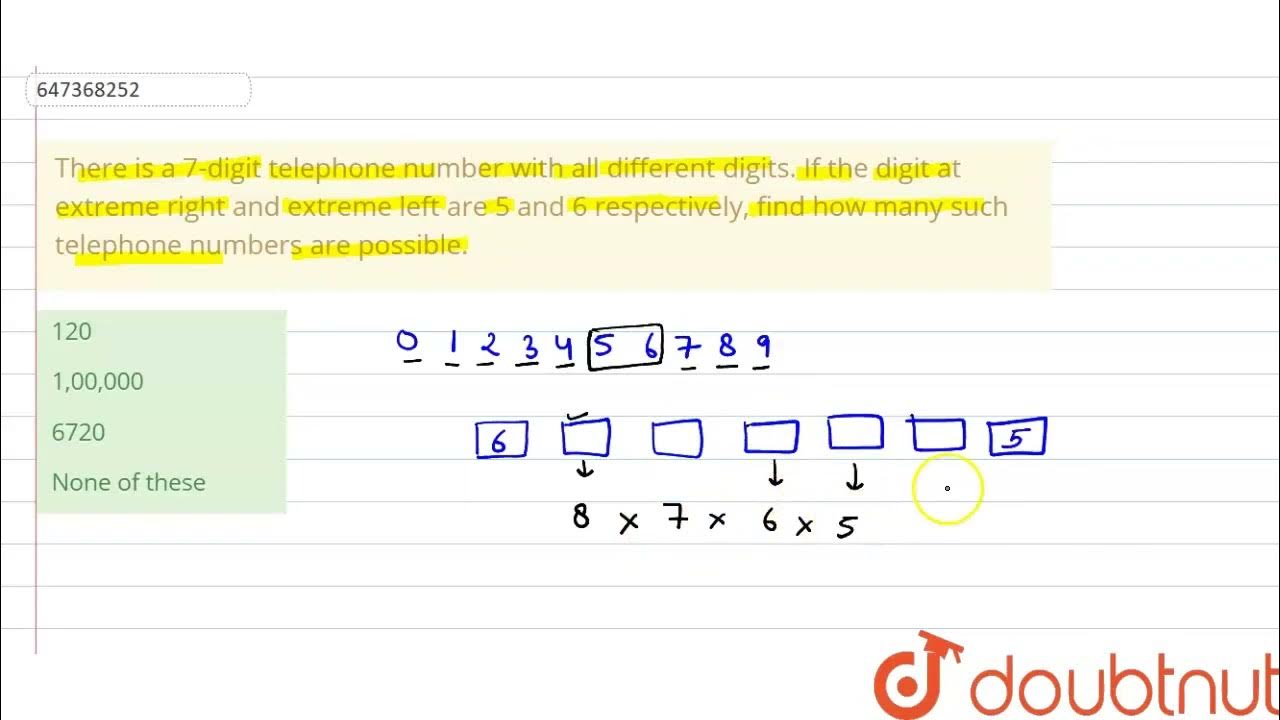 There Is A 7 digit Telephone Number With All Different Digits If The there-is-a-7-digit-telephone-number-with-all-different-digits-if-the