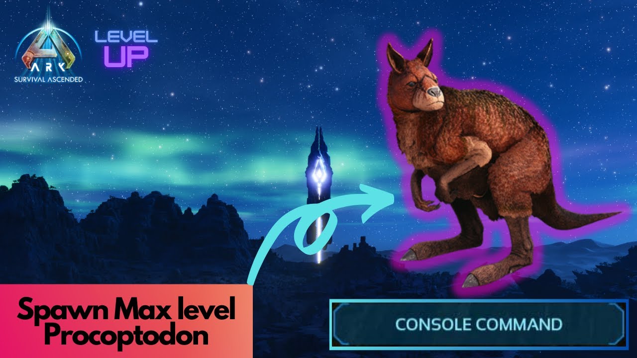Tamed Procoptodon Spawn Command | Ark Survival Ascended - YouTube