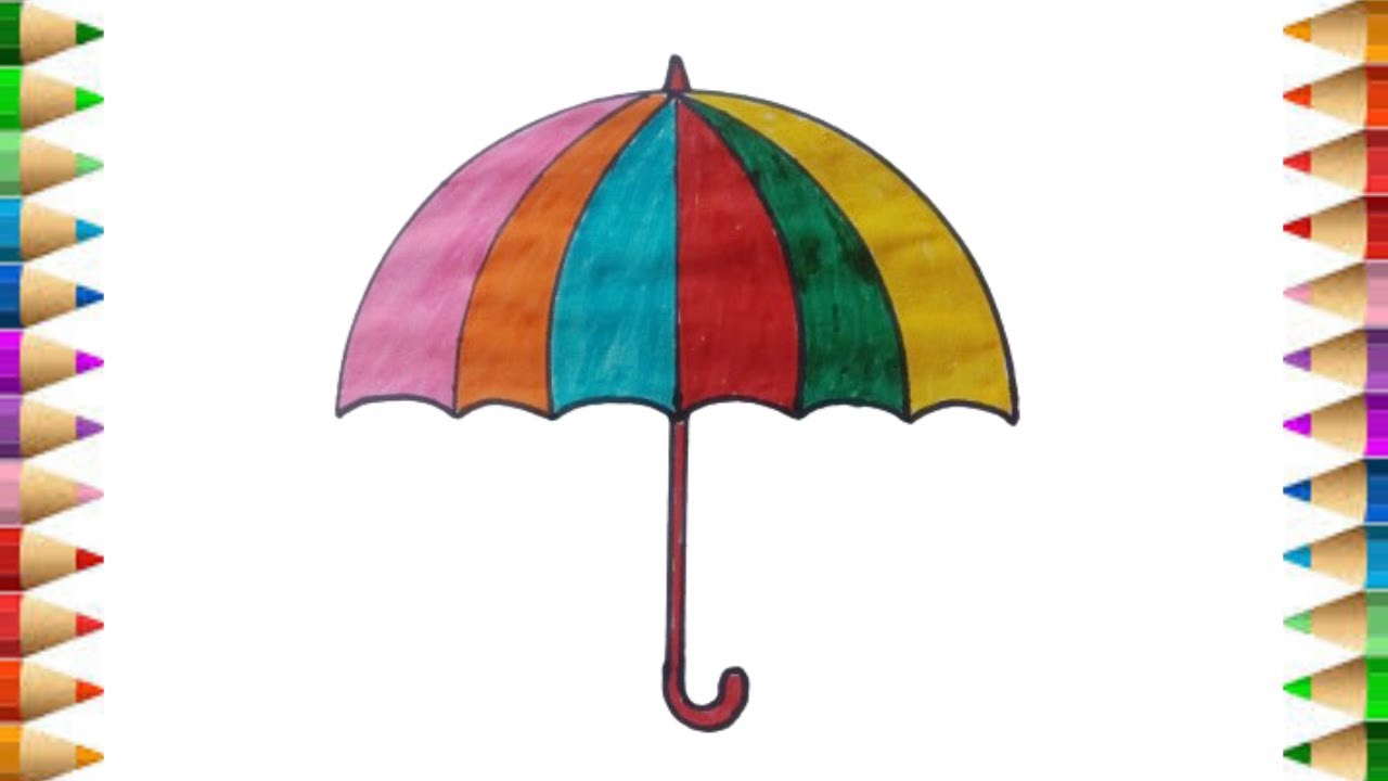 Umbrella drawing step by step | umbrella drawing easy for beginners ...