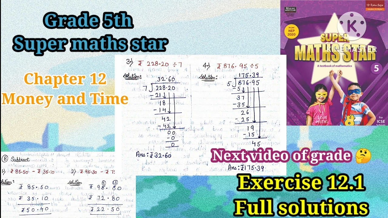 Money and time chapter 12 exercise 12.1 of V grade || Super maths star || Mathsadda || #grade5 ...
