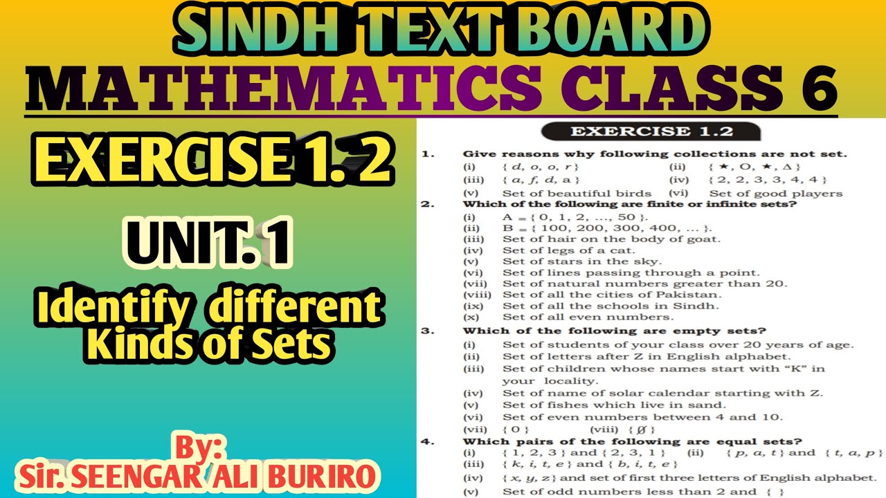 Identify different types of sets | insert symbols of sets | Exercise 1. ...