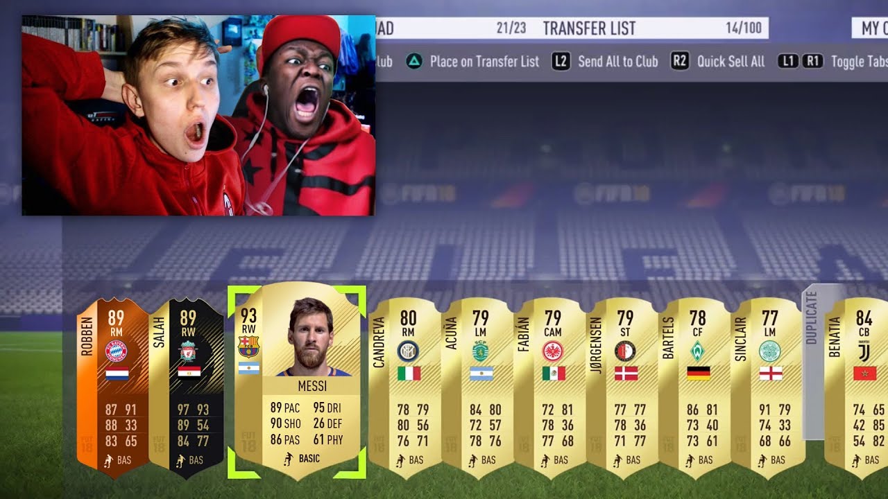 KSI GOT ME MESSI IN A PACK... 😭 (FIFA 18 Pack Opening) - YouTube