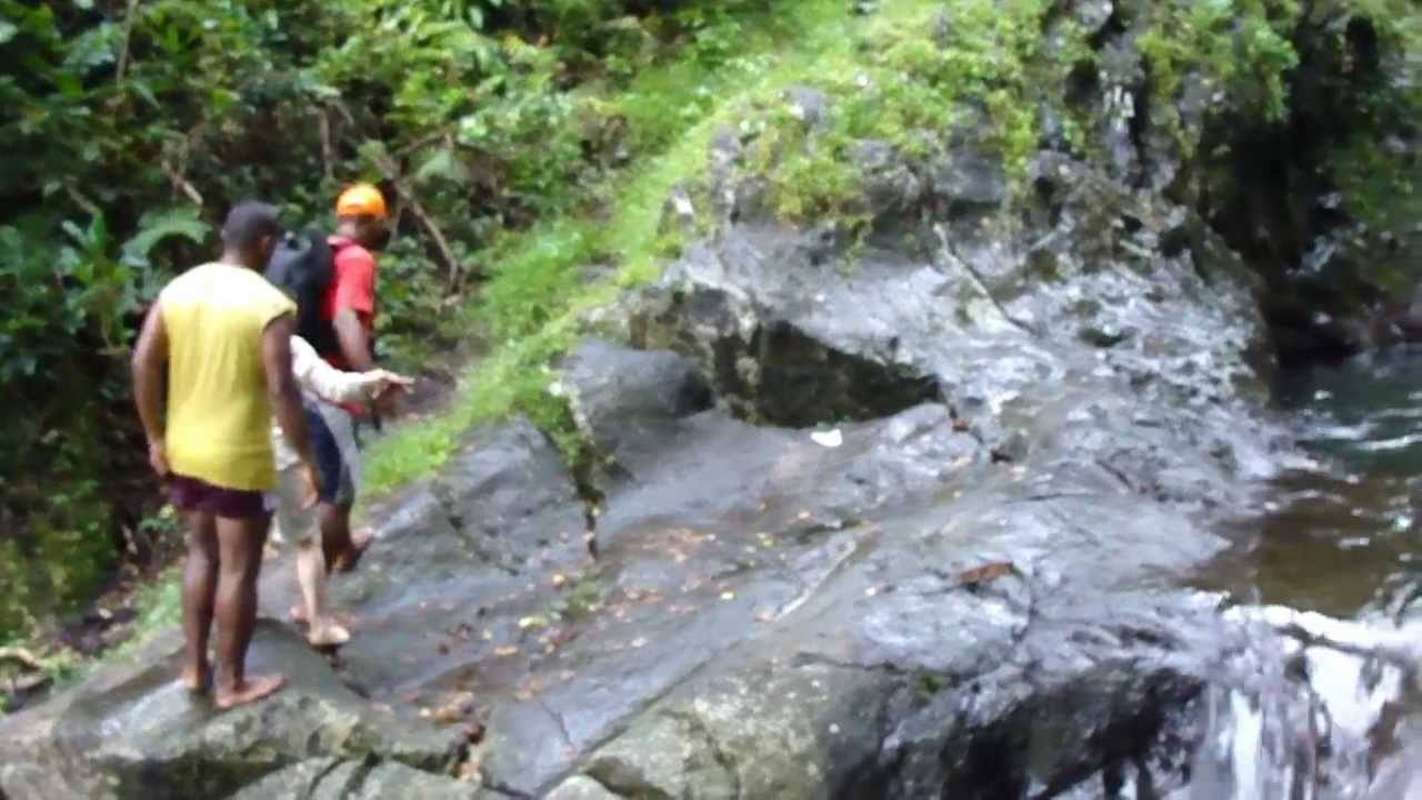 Waitavala waterslide-1-getting to the starting point-on Taveuni Island ...