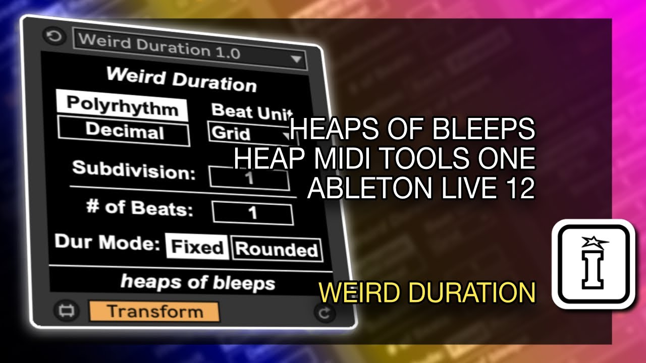 Heaps of Bleeps Presents: Weird Duration Demo with Ableton Live 12 MIDI Tools - YouTube