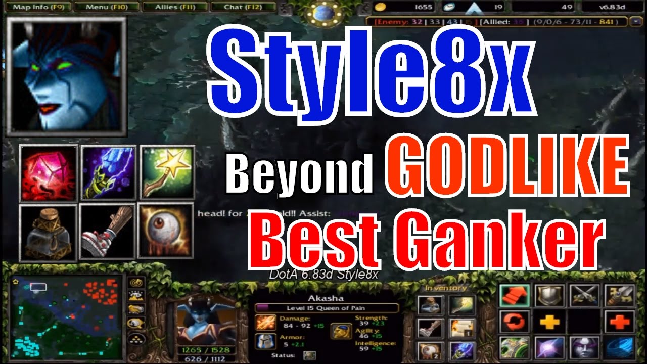 DotA 1 Akasha Queen Of Pain Beyond Godlike-DotA 6.83d Style8x - YouTube