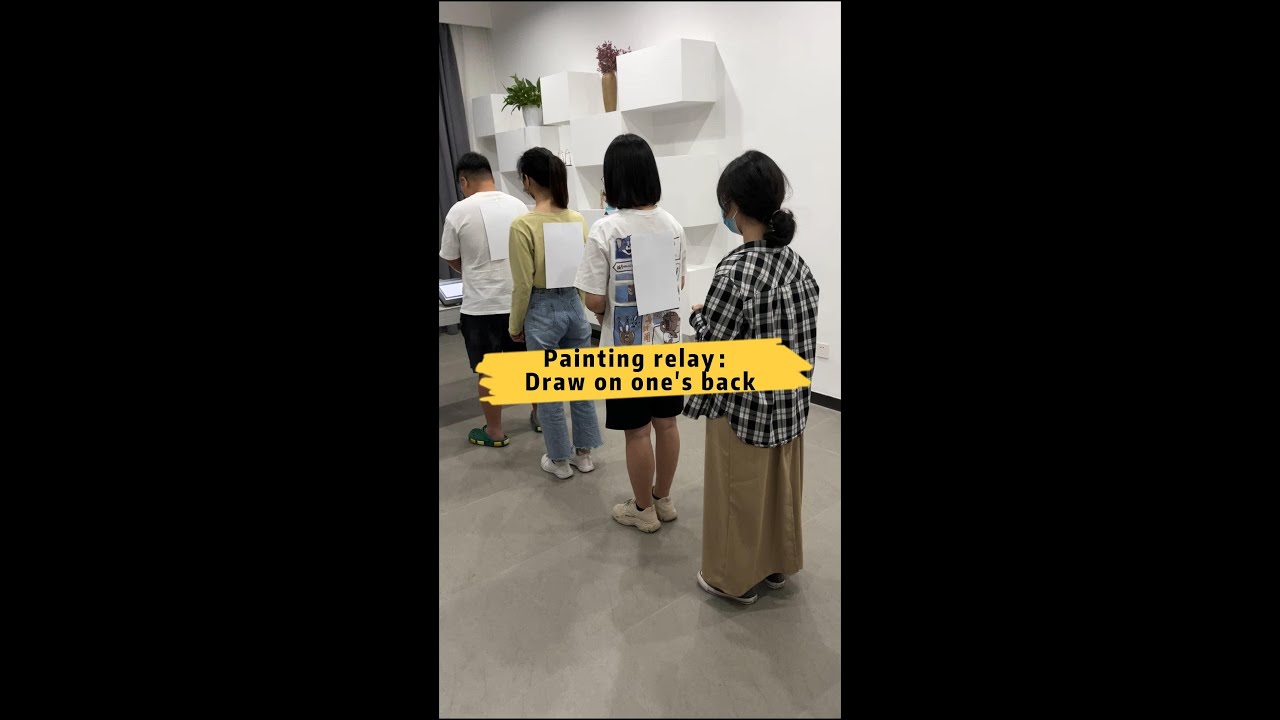 Painting Relay: Draw on One's Back Challenge - YouTube