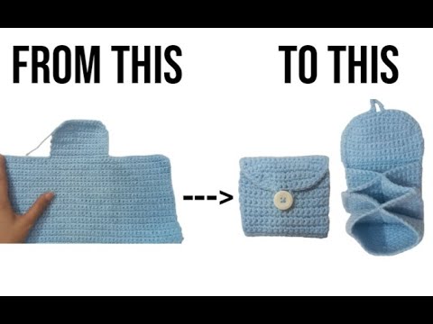 How to Crochet Tri- Fold Wallet for Coins and Cards - YouTube