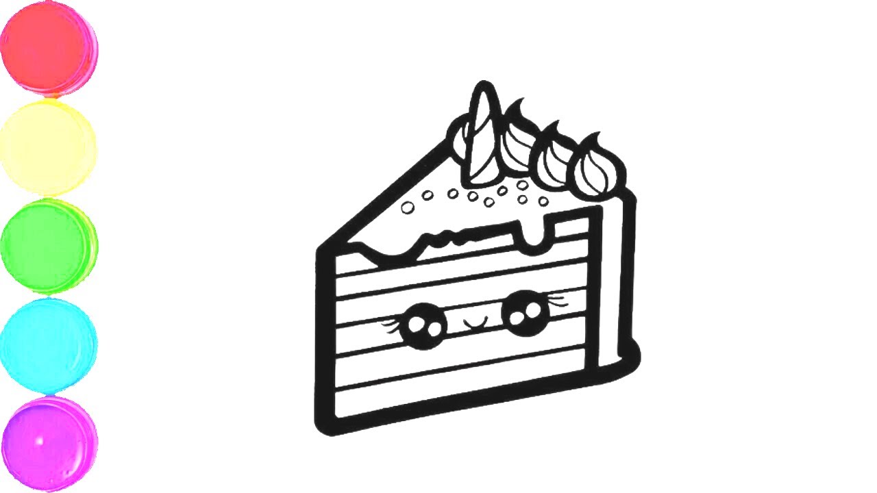 How to Draw A Birthday Cake for Kids | Cute Happy Birthday Cake EASY ...