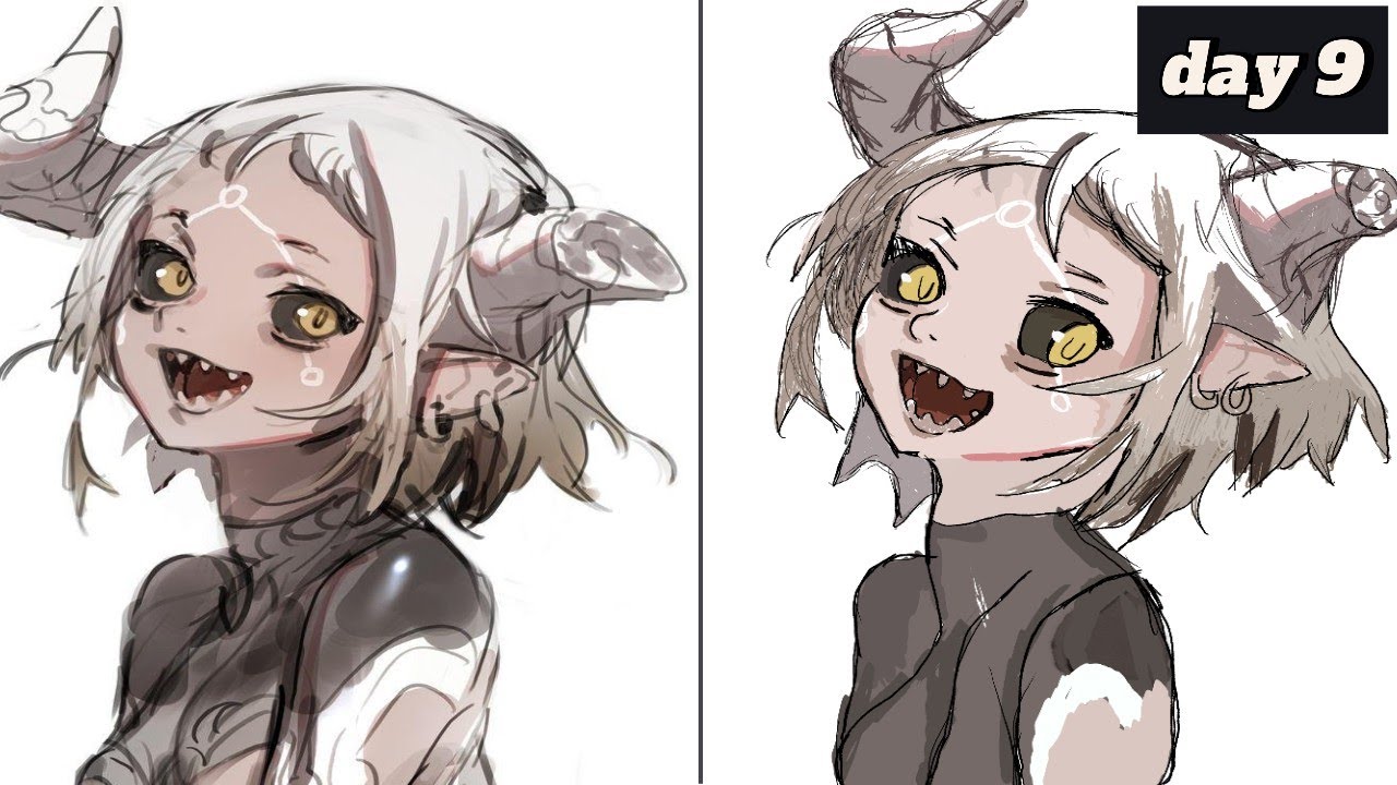 trying to learn how to draw digital day 9 - YouTube