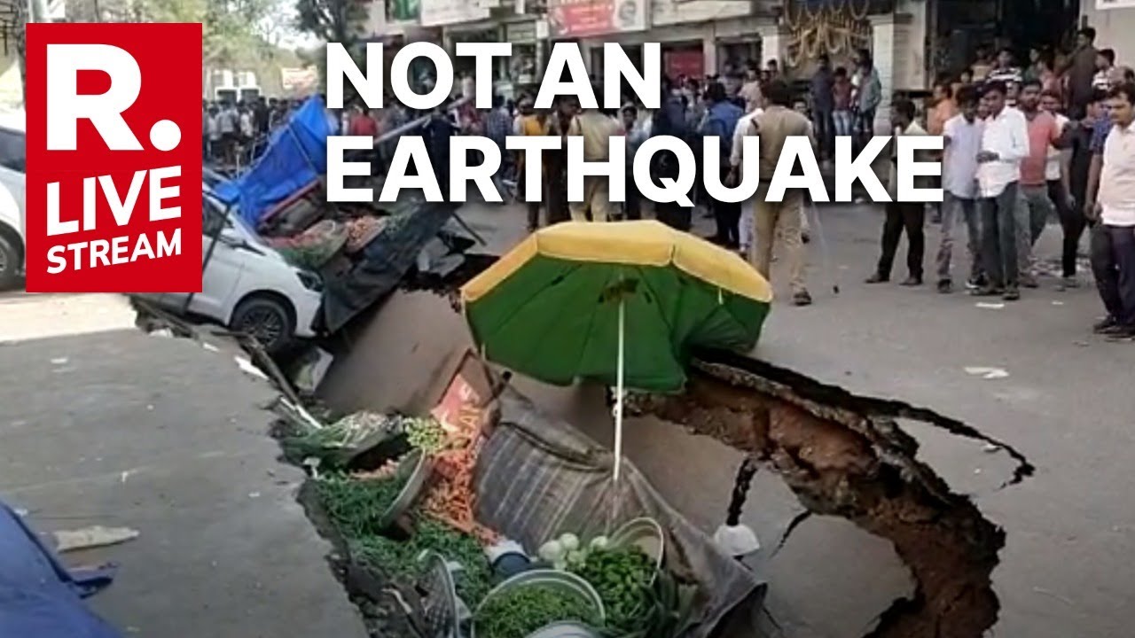 SHOCKING: Hyderabad Road Caves-In; Swallows Vehicles In Earthquake-Like ...