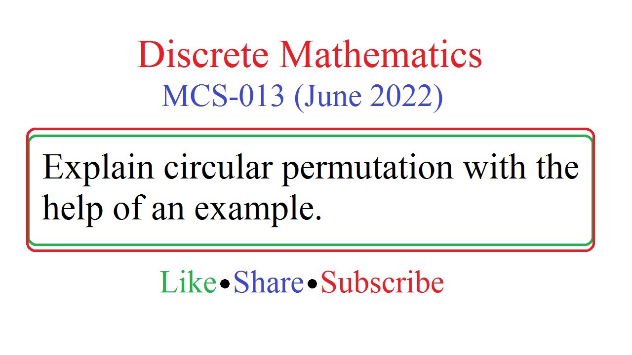 Solution - Q3 (b) || MCS 013 June 2022 || Combinatorics || Discrete ...