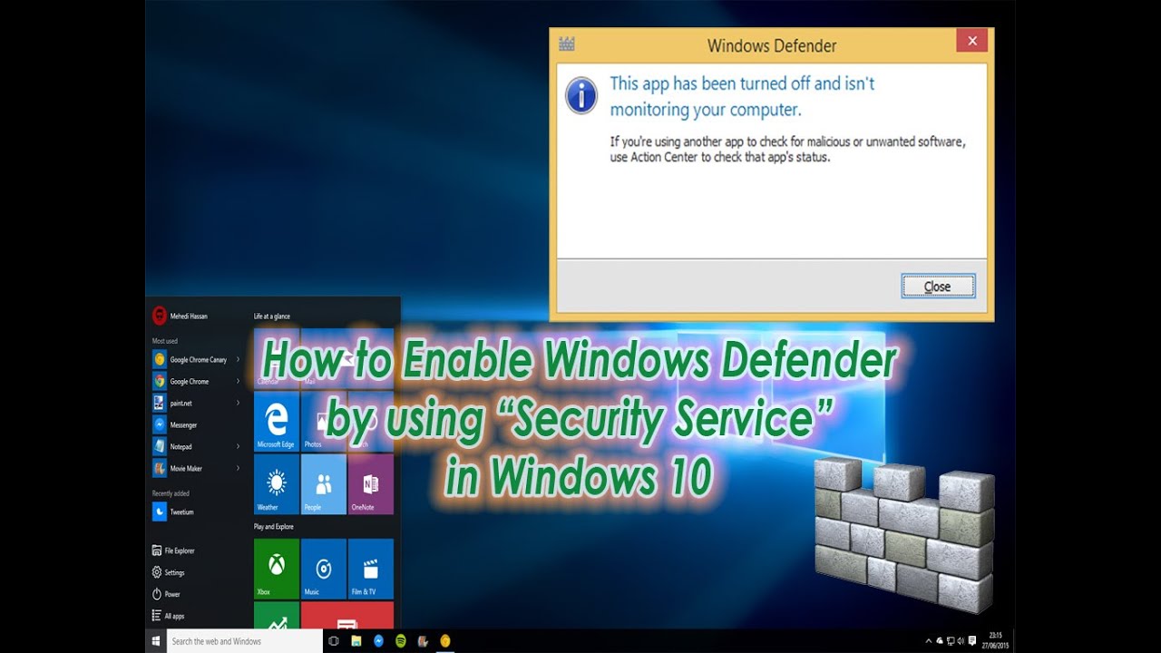 How to Enable Windows Defender in Windows 10 using Security Center ...