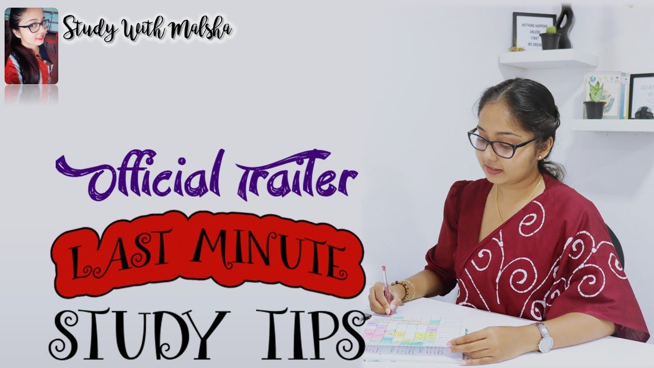 Last moment Study Tips | Final exam study routine study tips | Trailer ...