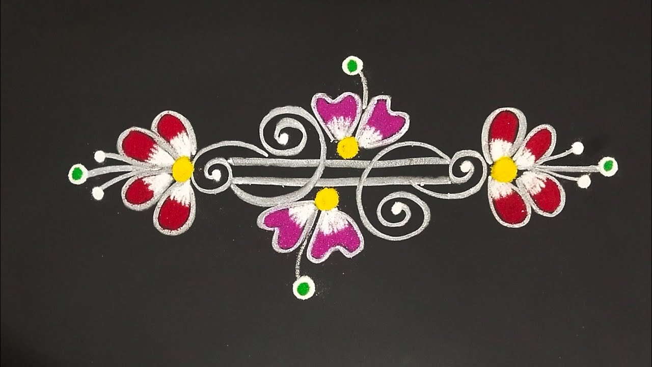 Simple side border muggulu | border rangoli designs | border kolam ...