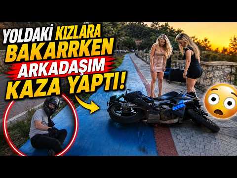 YOLDAKİ KIZLARA BAKARKEN ARKADAŞIM KAZA YAPTI! 😱 (Bir Anda Yere Kapaklandı)