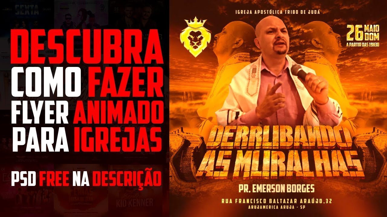 DESCUBRA COMO FAZER FLYER ANIMADO PARA IGREJAS (PSD FREE NA DESCRIÇÃO ...