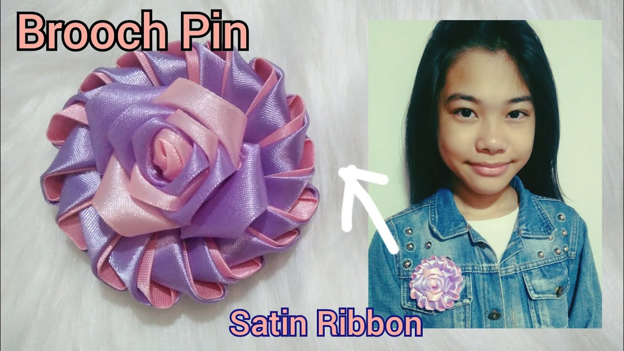 How To Make BROOCH PIN Using Satin Ribbon// Easy Tutorial - YouTube