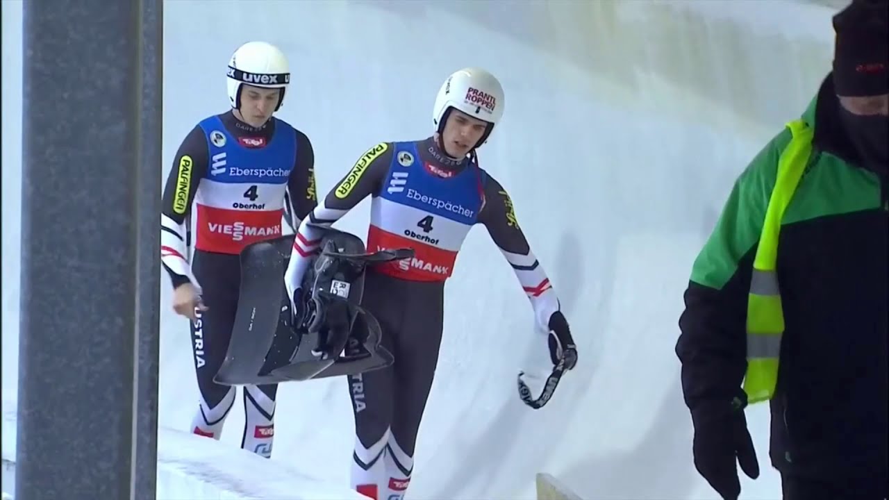 Gatt/Schoepf crash in Oberhof. Doubles Luge World Cup 2020/2021 - YouTube