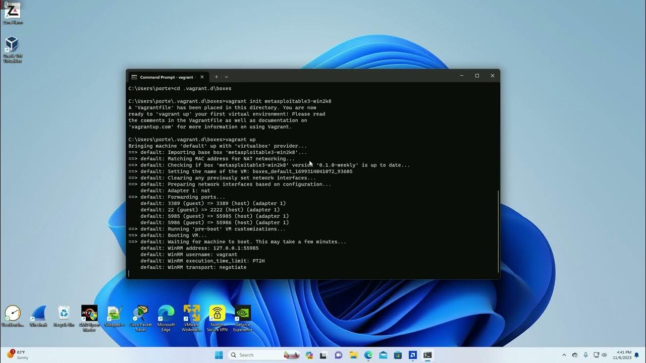 implementing Metasploitable 3 using Vagrant for Windows part 2 - YouTube