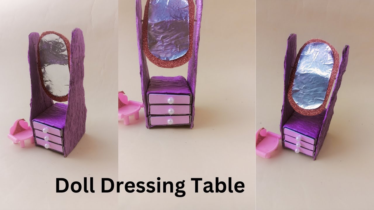 Diy dressing table/ Doll dressing table/ cute dressing table - YouTube