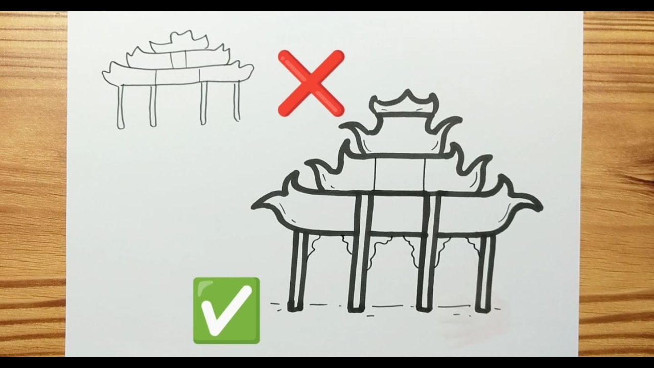 How to draw CHINA TOWN GATE Easy - YouTube