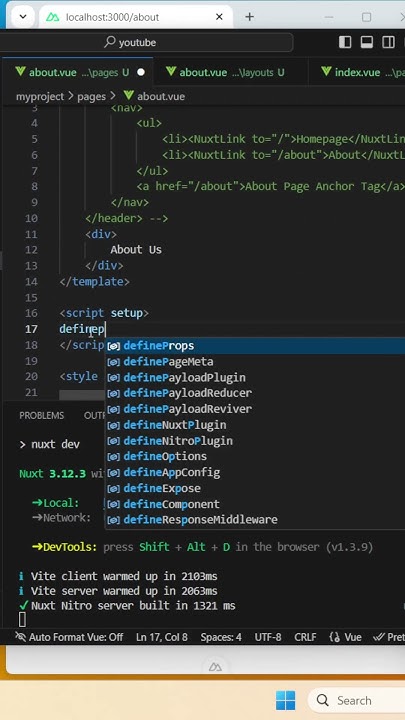 Make Your Own Layout In Nuxtjs Nuxtjs Javascript Shorts Short Coding Youtube