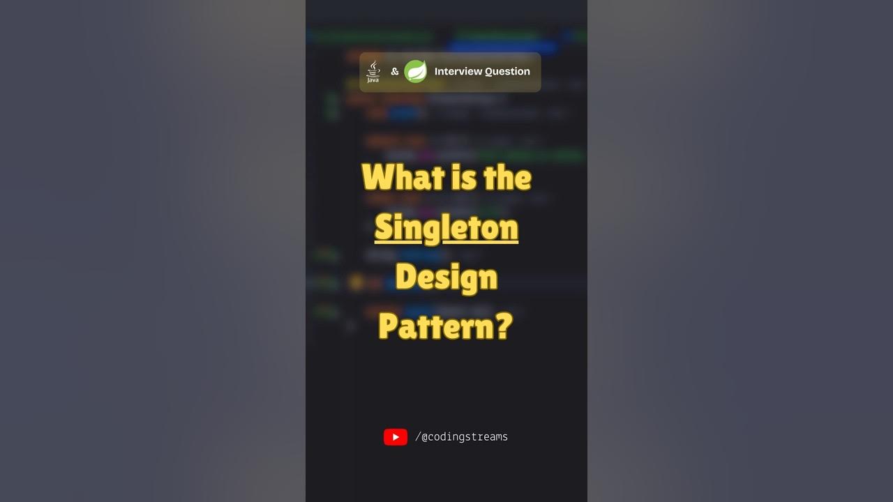 What is Singleton Pattern? #codingstreams #java #springboot #designpatterns - YouTube