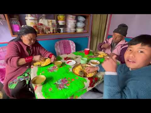 Nepali Organic Simple khana | Makai Ko Bhat Daal Simrayo Saag Mukbang ...
